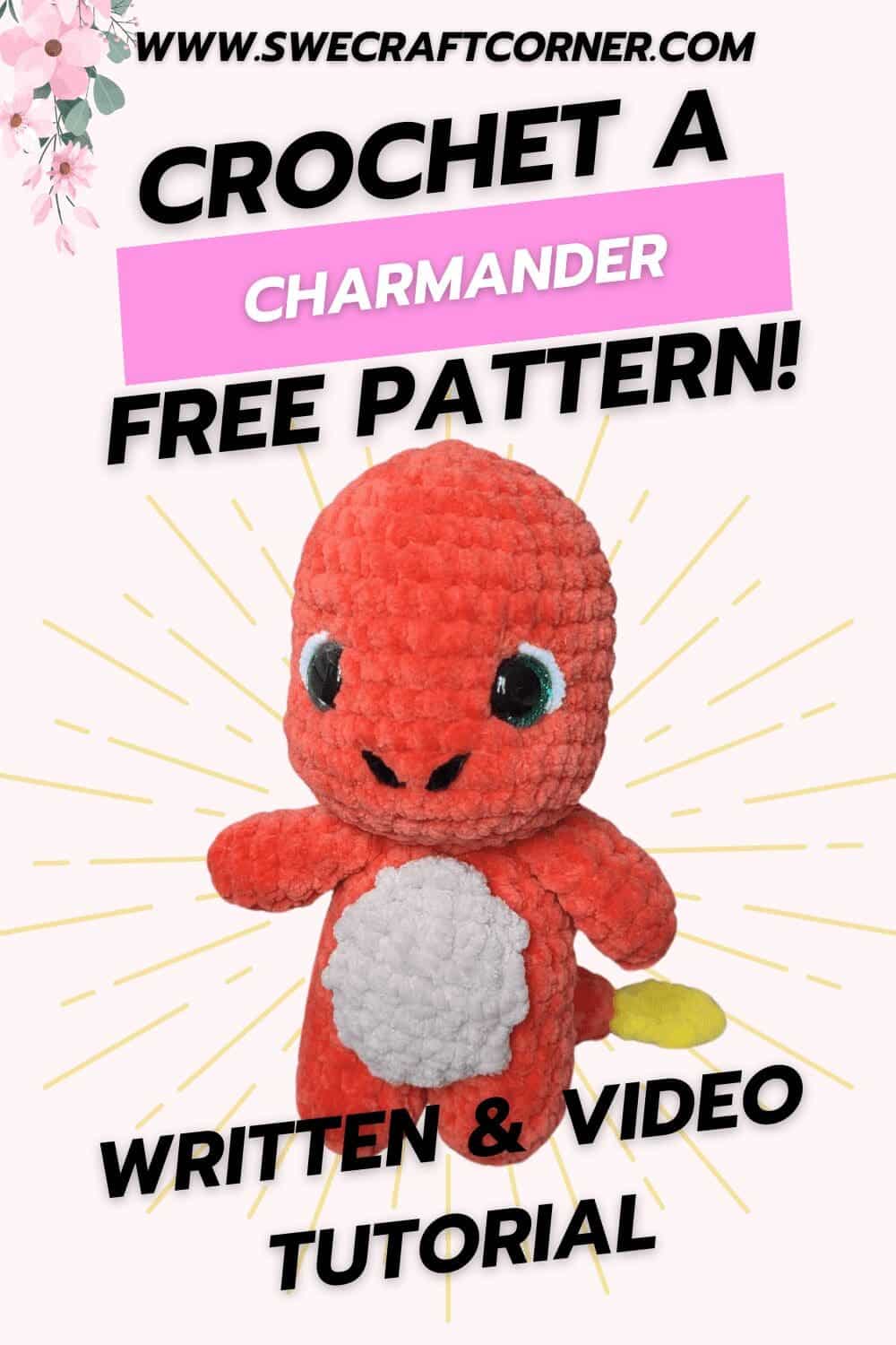 Pokémon Crochet Pattern - Charmander - SWECRAFTCORNER