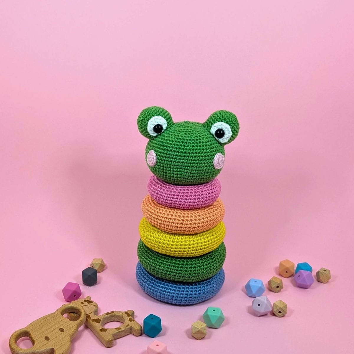 Free Frog Crochet Stacking Toy Pattern: Soft stacking ring toy ...